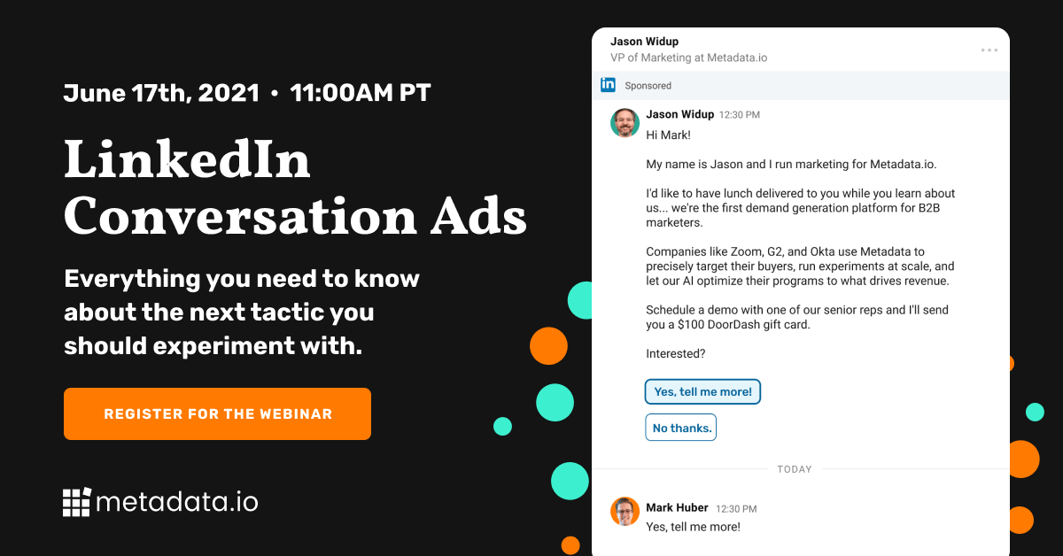 LinkedIn Conversation Ads Webinar - metadata.io